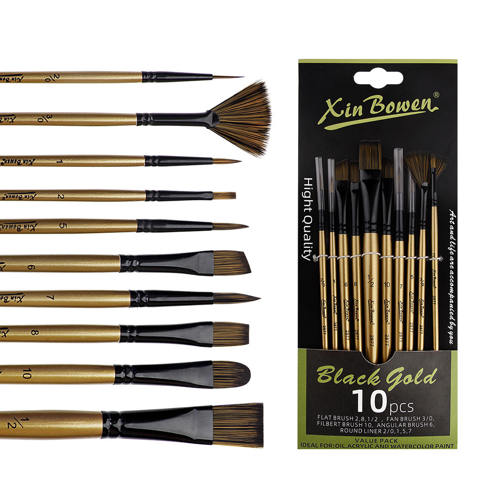 Ossayi 10 Gói Bộ Cọ Sơn Nghệ Thuật Lông Nylon Cao Cấp Có Tròn, Filbert ...
