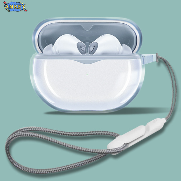 Case for SoundPEATS Air4 Pro Transparent Clear TPU Protective Covers Bluetooth Earphone Shell ...