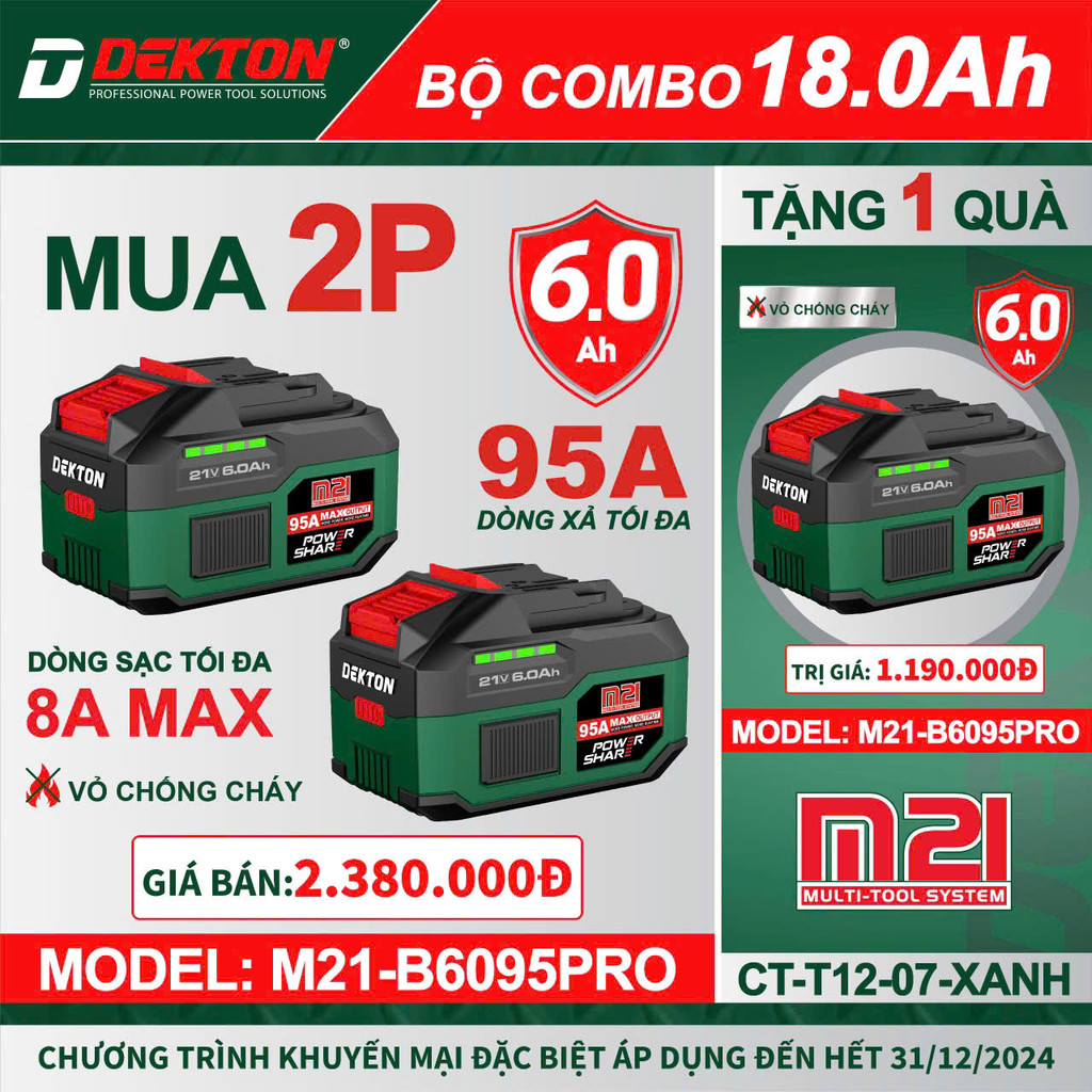 PIN DEKTON THẾ HỆ THỨ 3 M21GEN 3 PRO-Pin B6095 PRO -6AhDONGF XẢ CAO 95A ...
