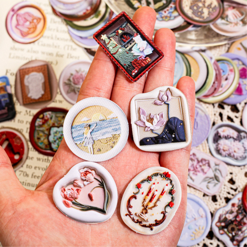 Ông giấy 30 tờ/túi tự dính Sticker Retro nghệ thuật phong cách ba chiều ...