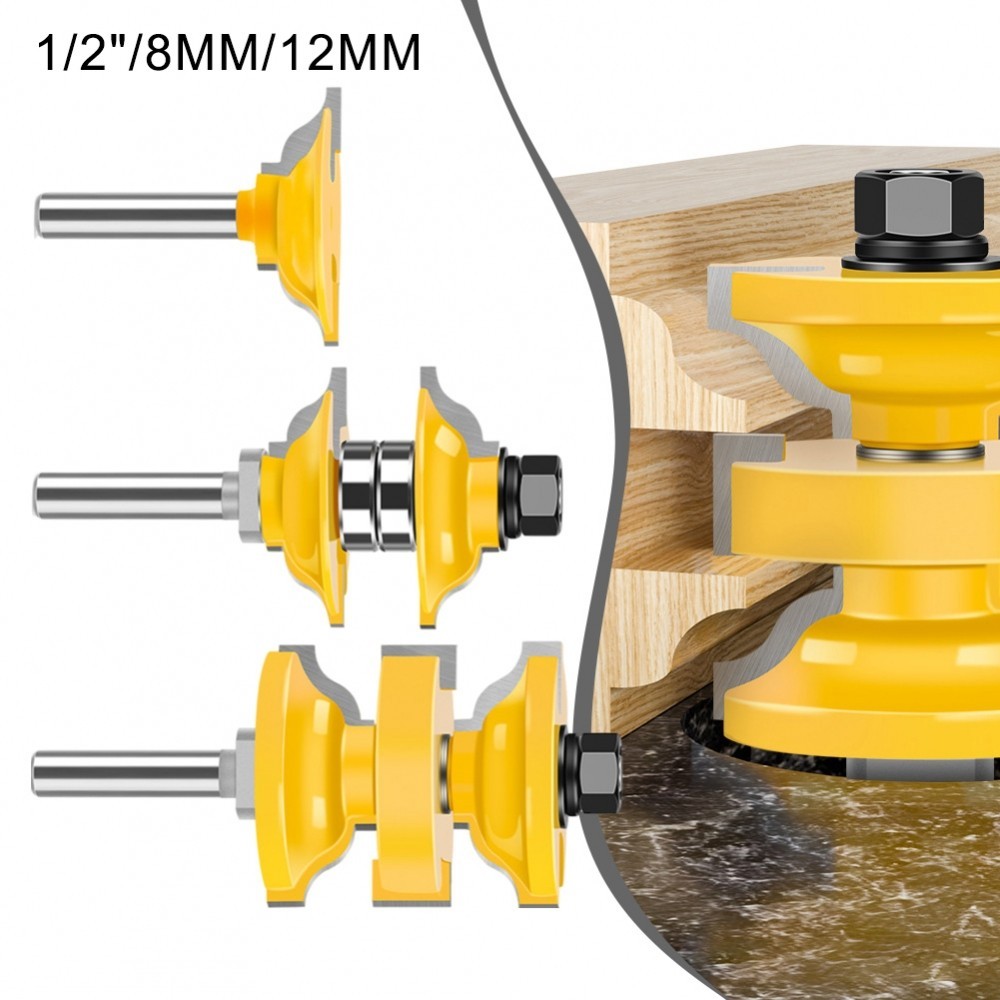 Professional Router Bit Set of 3 for Interior Mortise Door Applications ...