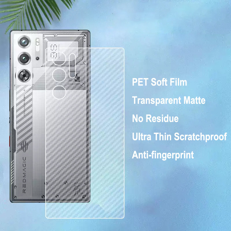Trong Suốt Sợi Carbon Mặt Sau Bảo Vệ Màn Hình PVC Phim Dành Cho Nubia Red Magic 9 9S 10 10S Pro ...