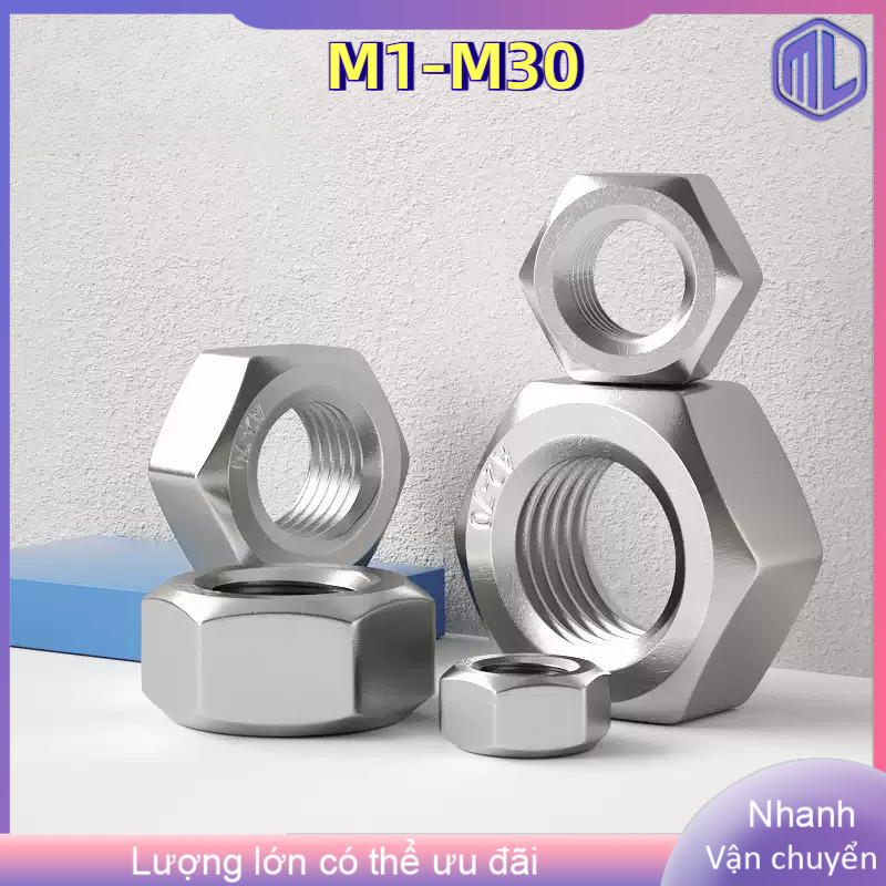 M1-M30 Tán Dẹp Ecu Inox 304, Cho ốc ，loại tốt，Đai ốc inox, ốc vít [ML ...