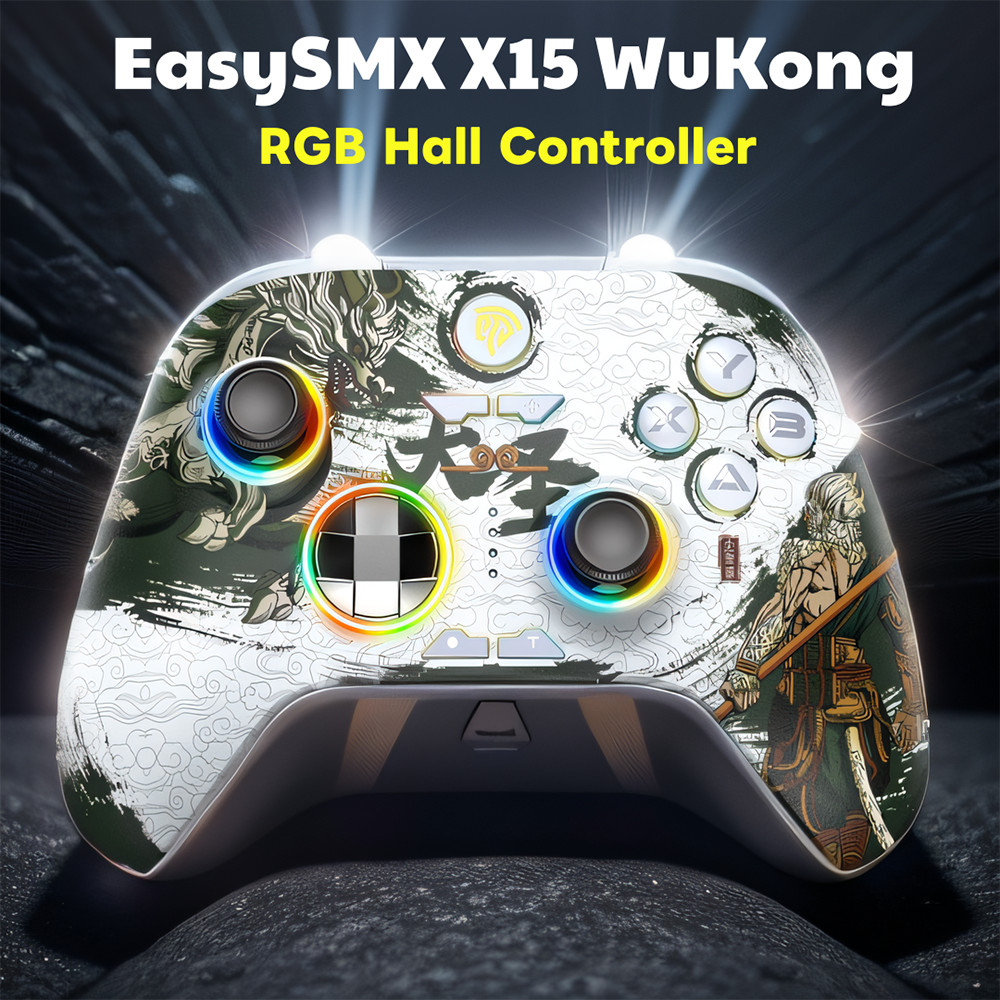 Bộ điều khiển chơi game EasySMX X15 RGB Hall Effect Tương thích với PC ...