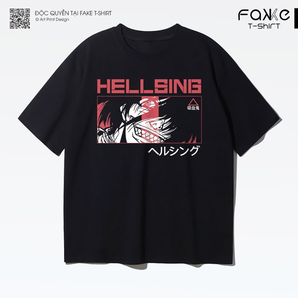 COD- Áo thun Unisex HELLSING Alucard Oversized 100% Cotton ngắn tay ...