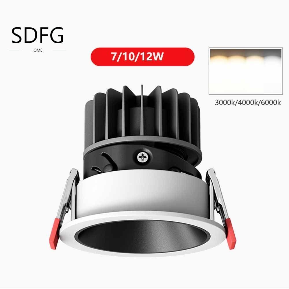 Đèn xuống SDFG, Đèn chiếu sáng điểm âm trần LED, Đèn trần tròn bền 7W ...