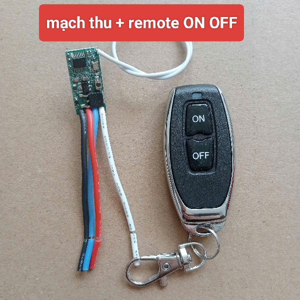 Combo Remote + 1 mạch thu sóng RF 433MHz Điều Khiển Tắt Mở Led Mini 3 ...