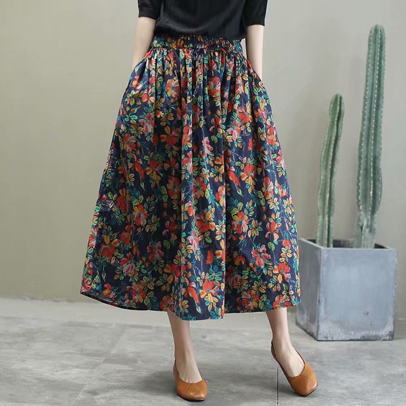 Váy Cotton và vải lanh mùa hè phiên bản Hàn Quốc dành cho nữ, Váy chữ A ...