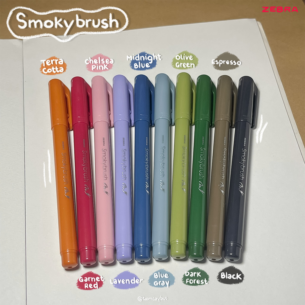 Bút brush viết calligraphy Zebra Smoky Brush nhiều màu sắc | Shopee ...