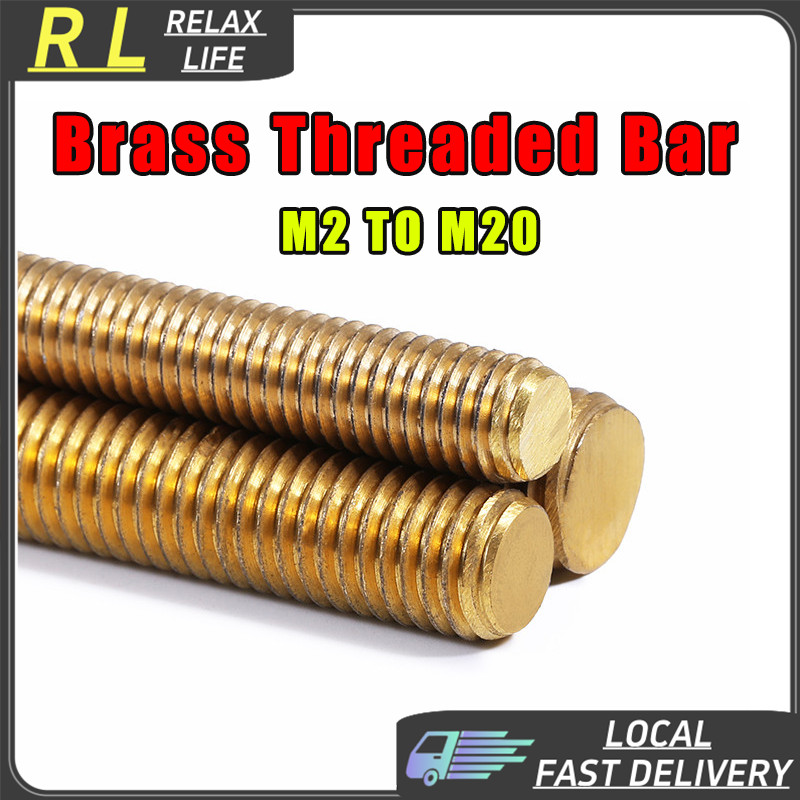 RL Đầy đủ Brass M2-M20 Threaded Bar vít dài đồng Stud Rod Stud vàng ...
