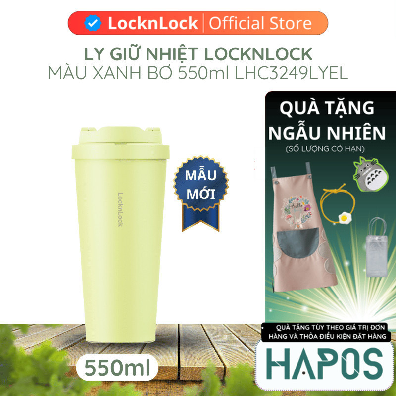 Ly giữ nhiệt LocknLock chính hãng 550ml LHC3249 Inox 316L nắp 1 chạm, giữ nóng lạnh lâu - HAPOS ...