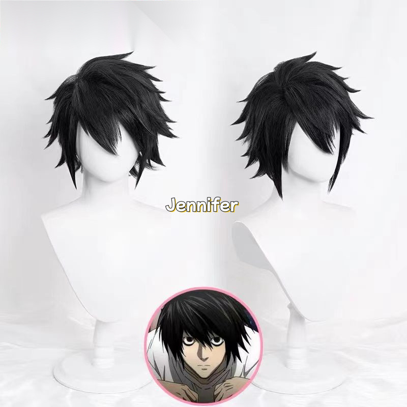 Anime Death Note L.Lawliet Cosplay Wig Cosplay Wigs L 30cm Short Black ...