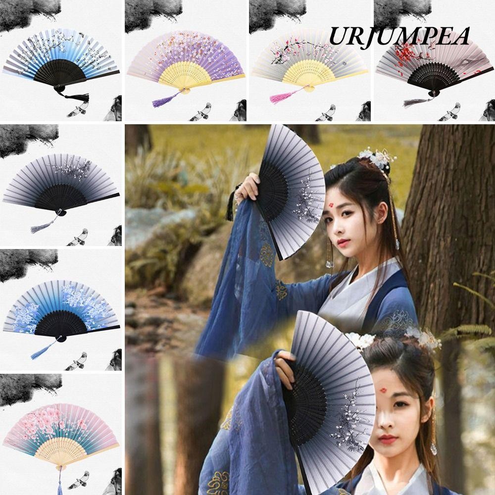 Urjumpea Quạt gấp Nhật Bản Trung Quốc, Tua Rua Elegent Nữ Quạt gấp ...