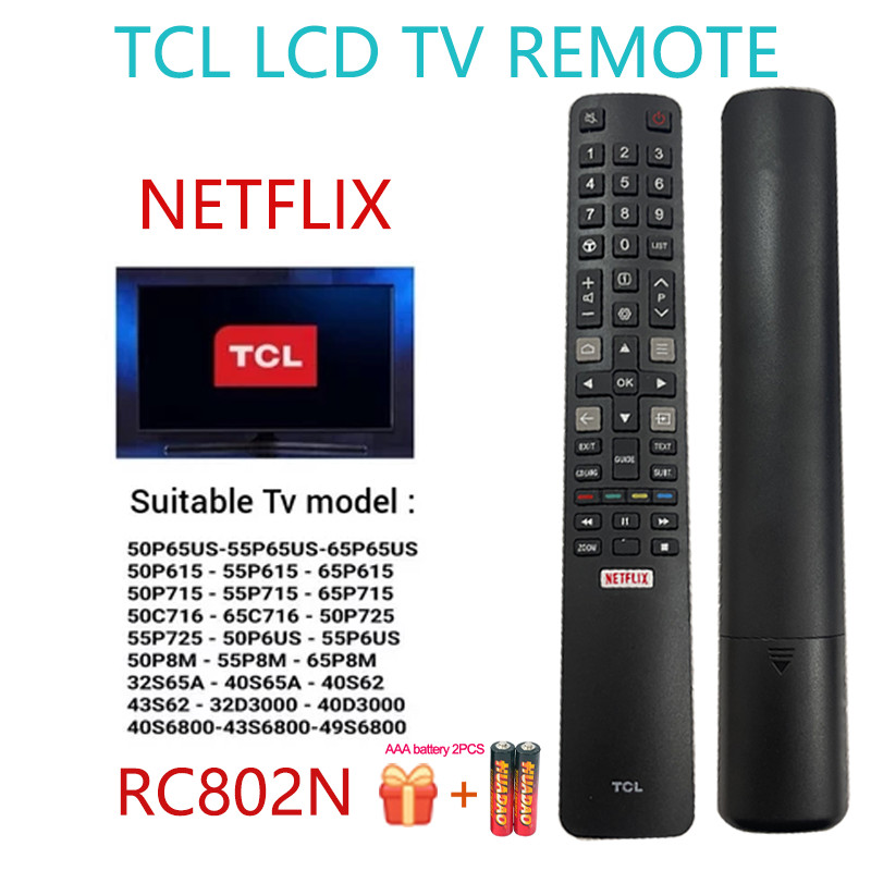 [Nilank] kèm Pin2pcs Chính Hãng remote Điều Khiển TCL LED LCD Smart 4K UHD TIVI NETFLIX Hồng ...