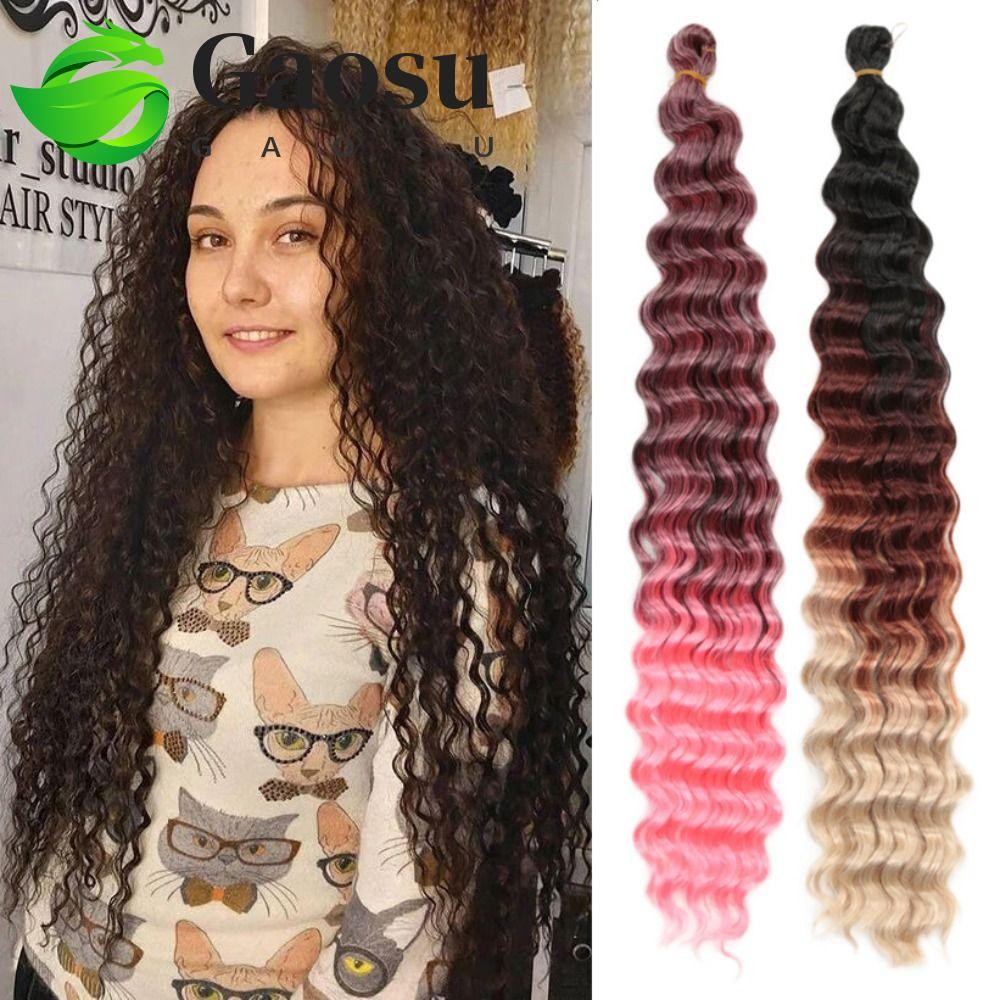 Gaosu Tóc Xoắn Sâu, Tóc Ombre Nối Dài Tóc Tổng Hợp Bện Tóc, 22 Inch Nữ ...