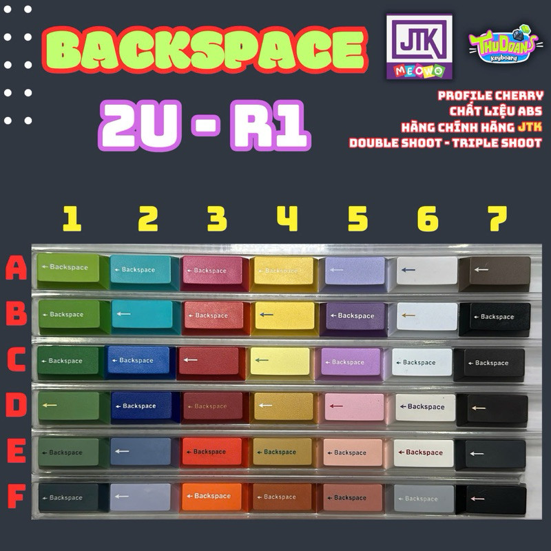 Keycap JTK | BACKSPACE 2U R1 | Keycap lẻ | Mod JTK | Hàng grab | Double shoot | Chính hãng JTK ...