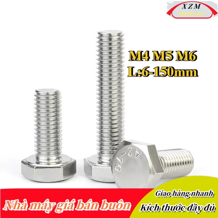 M4 / m5 / m6 Bulong lục giác ngoài inox 304, ốc inox lục giác ngoài ...