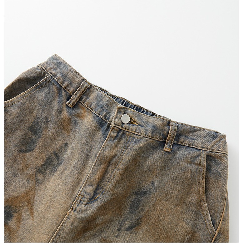 Quần short denim nam Trail Echo mùa hè mới của Mỹ retro phù hợp với phong cách đất hoang quần ...