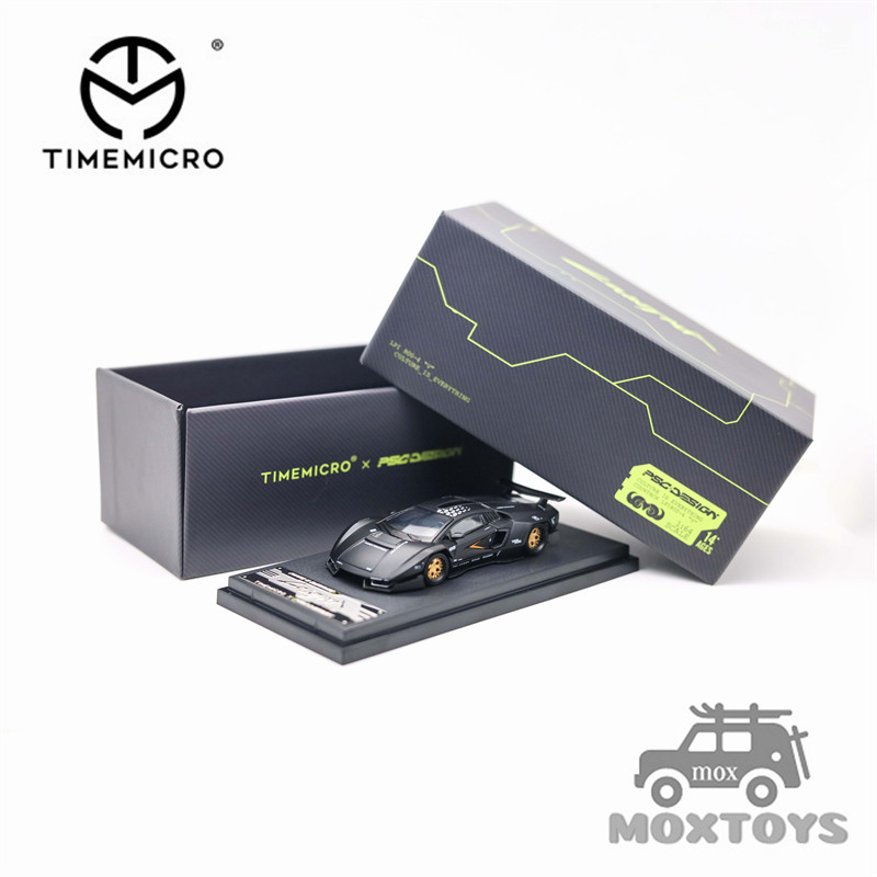 TimeMicro x PSC DESIGN 1: 64 PSC Countach Matte Black Diecast Model Car ...