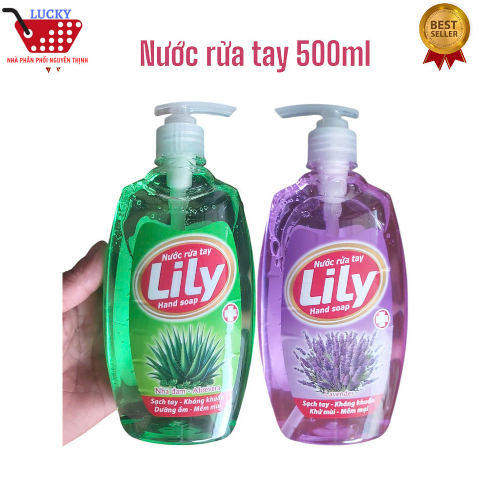 Nước rửa tay Lily 500ml Diệt Khuẩn Dưỡng Ẩm Da Tay hương nha đam hương ...