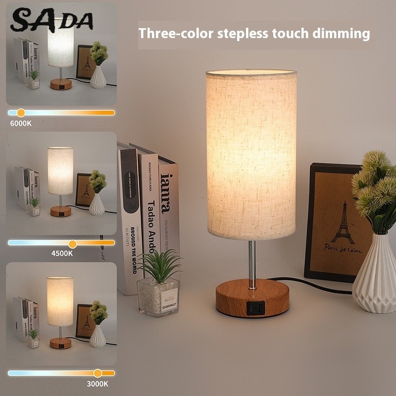 SADA Đèn Bàn Cảm Ứng USB Sạc Để Bàn Đèn Led Ba Tai Làm Mờ Phòng Ngủ Đầu ...