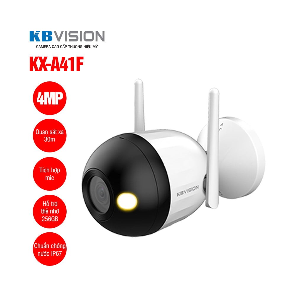 [HCM]Camera IP Wifi Ngoài trời Full color 4.0MP KBVISION KX-A41F có màu ...