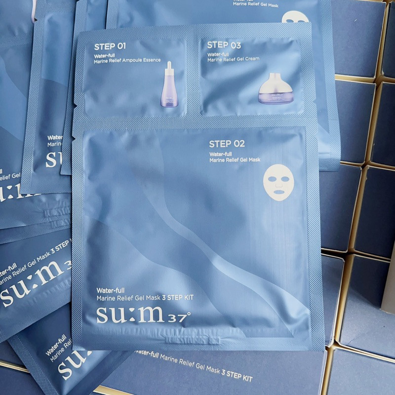 Hộp Mặt Nạ Dưỡng Ẩm Su:m37 Water-full Timeless Water Gel Mask 3 Step ...