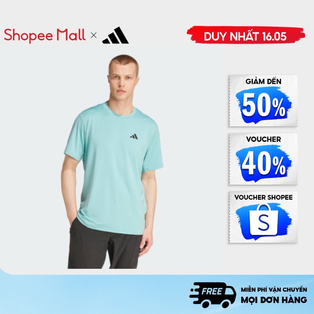 adidas Training Train Essentials Stretch Training Tee Men Turquoise ...