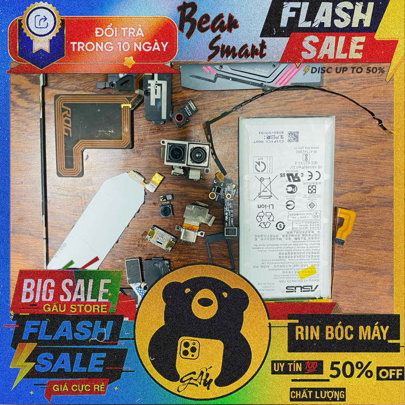 Asus ROG Phone 3 | Camera trước sau,cáp chân sạc,main phụ,loa ngoài,khay sim,vân tay,flash logo ...