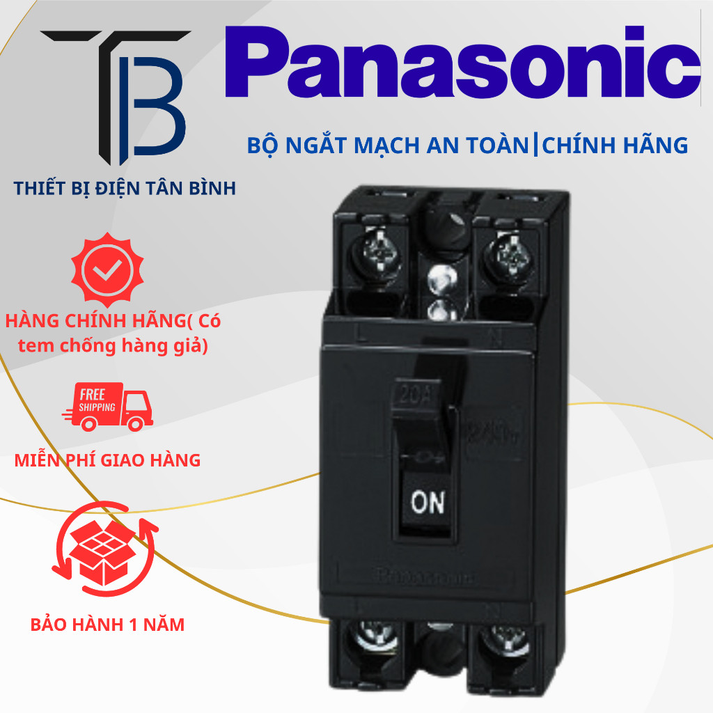 [CHÍNH HÃNG] ÁT Khối - Aptomat Panasonic - Aptomat Cóc Đen 1 Pha 15A, 20A, 30A, 40A Loại 1 Xịn ...