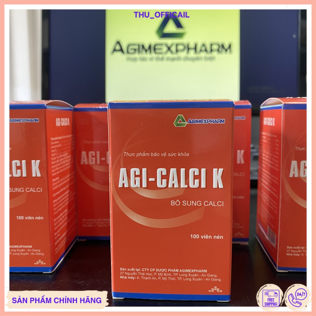 Viên uống AGI CALCI K bổ sung canxi, D3, K2 phòng ngừa loãng xương, giúp xương chắc khỏe (hộp ...