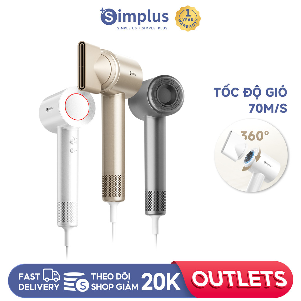 Simplus Máy Sấy Tóc Hyper-SIM Aura 10 Chế Độ Sấy Tốc Độ Gió 70m/s Động Cơ Không Chổi Than Tốc Độ ...