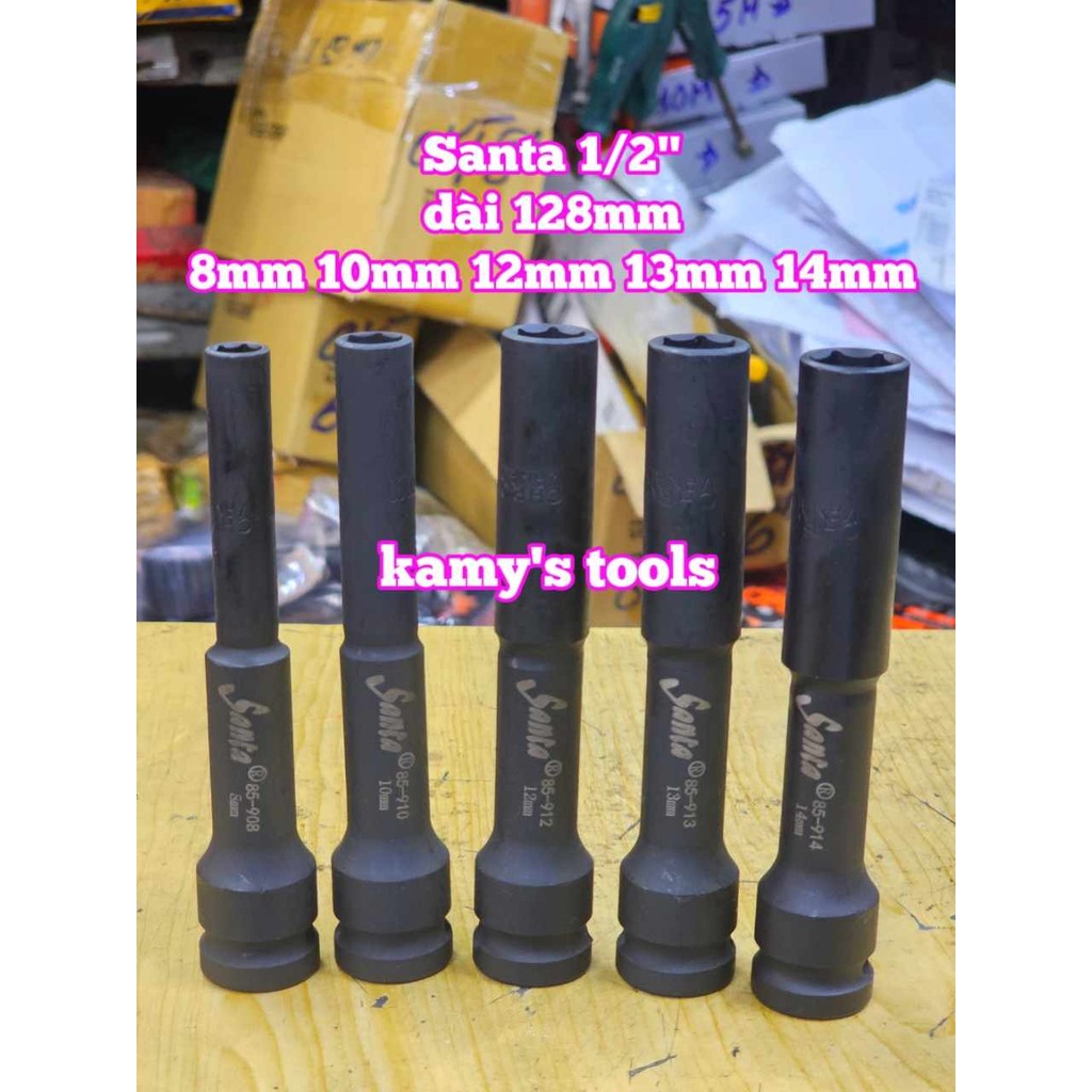 Đầu tuýp khẩu 1/2 inch dài 128mm Santa 8mm 10mm 12mm 13mm 14mm model 85 ...