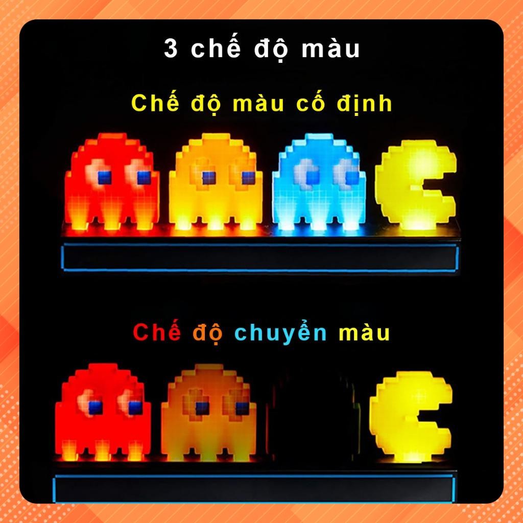 Đèn LED Pacman 3 chế độ màu, nháy theo nhạc; đèn RGB hiệu ứng bầu trời ...