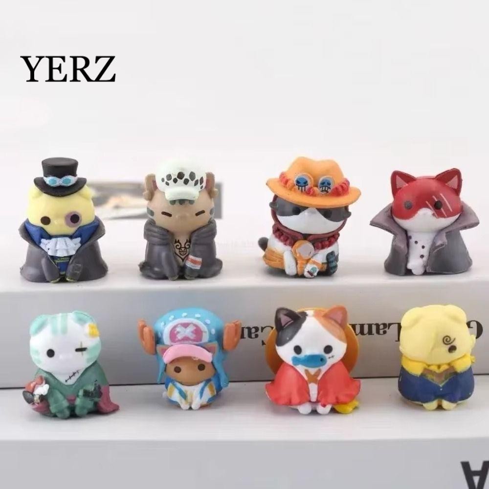 Yz 8 Cái / bộ Luffy Q Phiên Bản Hình Đồ Chơi, Luffy Cos Cat 3D Luffy ...