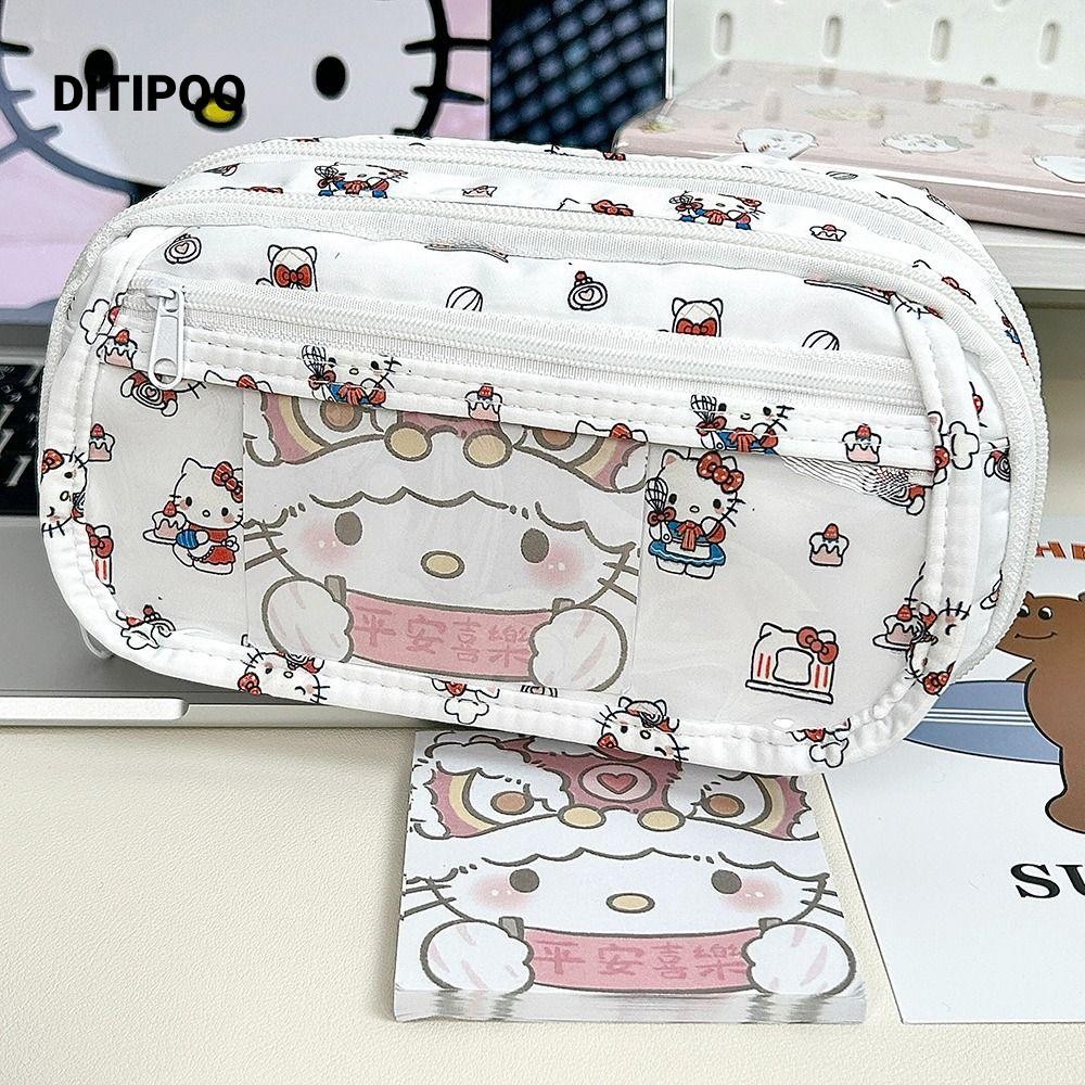 Bút chì DITIPOO, Túi đựng bút Sanrio Hello Kitty ba lớp, Túi đựng văn ...