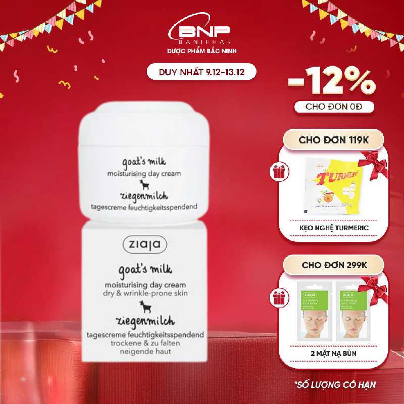 Kem dưỡng da sữa dê cấp ẩm ban ngày, chống lão hóa Ziaja Goat's Milk Moisturising Day Cream 50ml ...