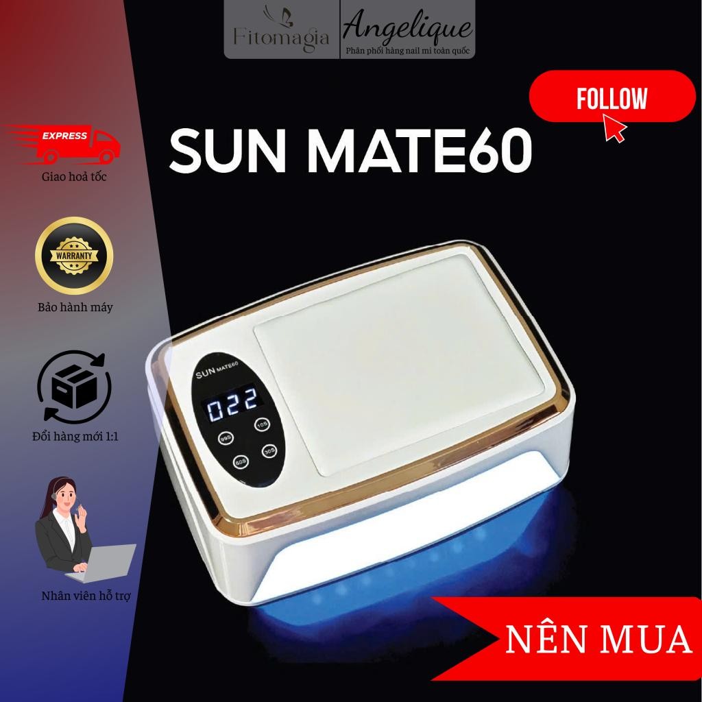 Máy Hơ Gel SUN MATE-60 T10 380W, 90 Bóng LED/UV Chính Hãng | Shopee ...