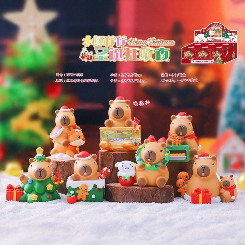 [BLIND BOX] capybara 1 mô hình ngẫu nhiên chủ đề giáng sinh , trang trí ...