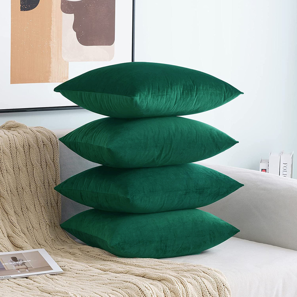 Vỏ gối bọc đệm nhung màu xanh đậm bọc gối Bọc Sofa đệm tựa lưng sang ...