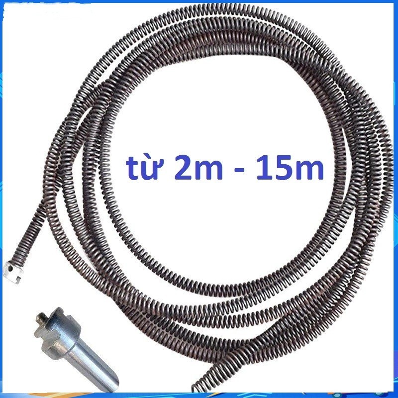 Dây Thông Tắc Cống, Thông Bồn Cầu Lò Xo Inox Siêu Bền Từ 2m - 20m Lắp ...