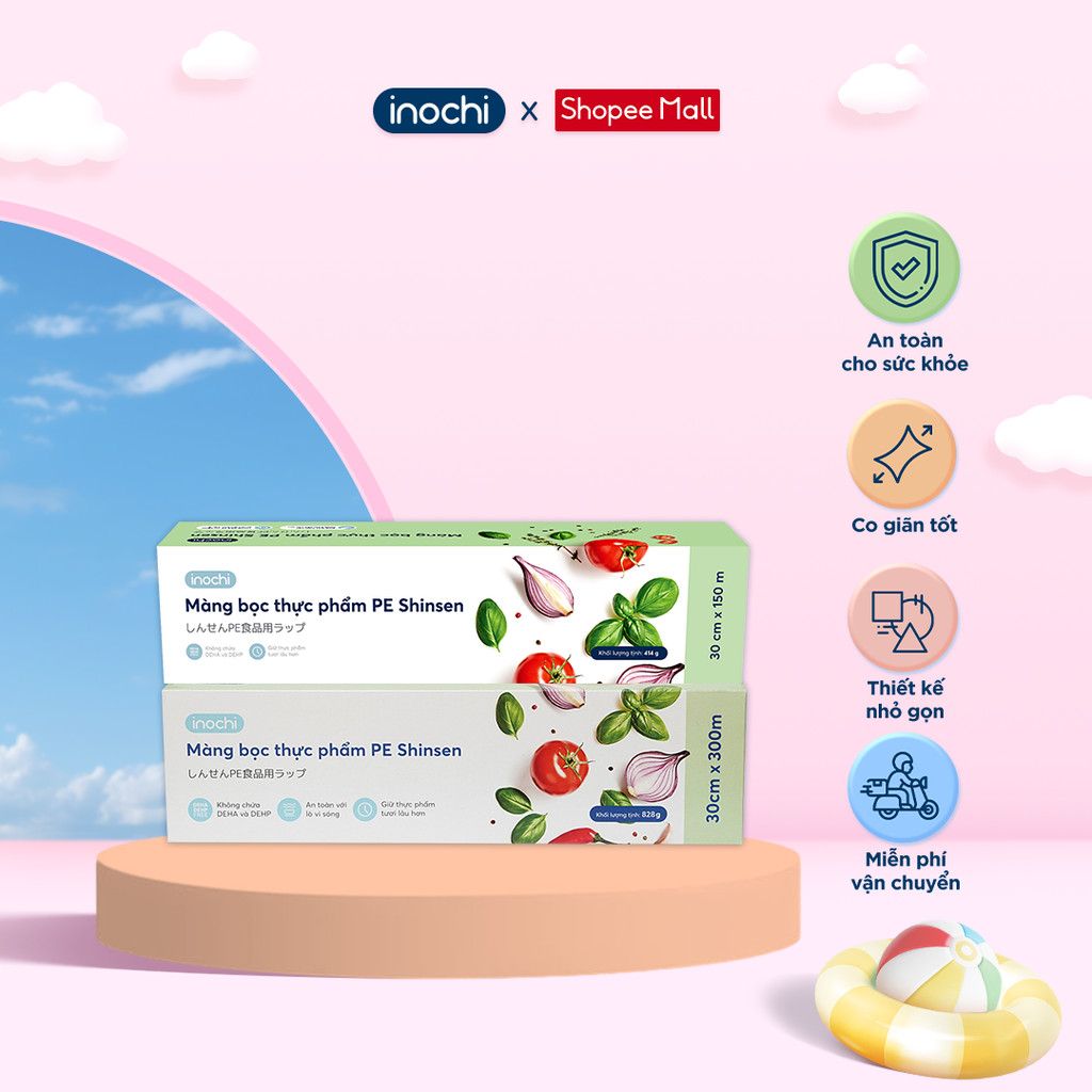 Combo gồm 2 cuộn Màng bọc thực phẩm PE Shinsen Inochi (30x30000 ...