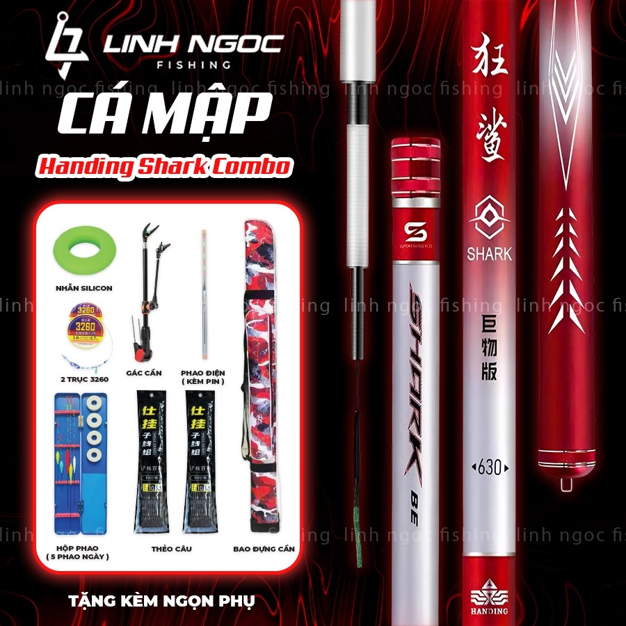 Combo Cần Câu Đài Handing Shark 5H F1 Chuyên Rô Riếc Chép Chất Lượng ...