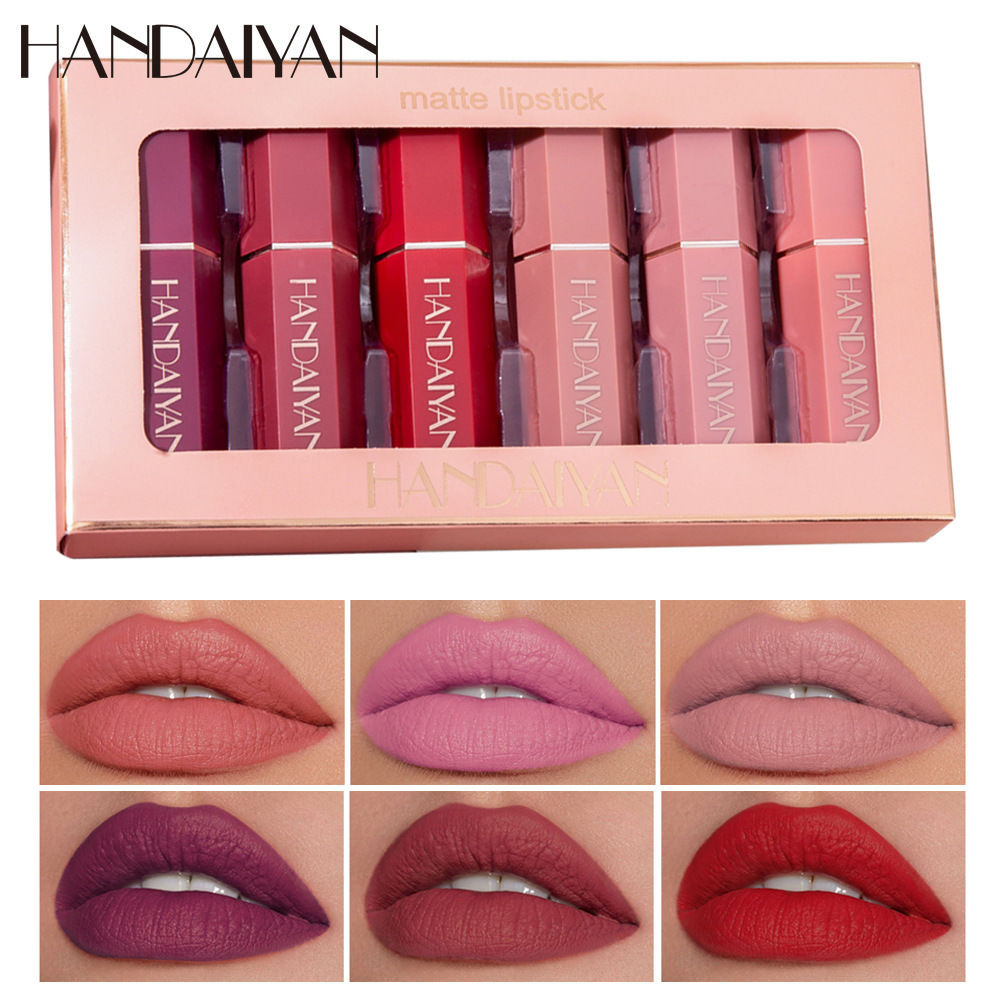 Handaiyan Matte Matte Son Môi Học Sinh 6 Chiếc Hộp Quà Tặng Bộ Chống ...