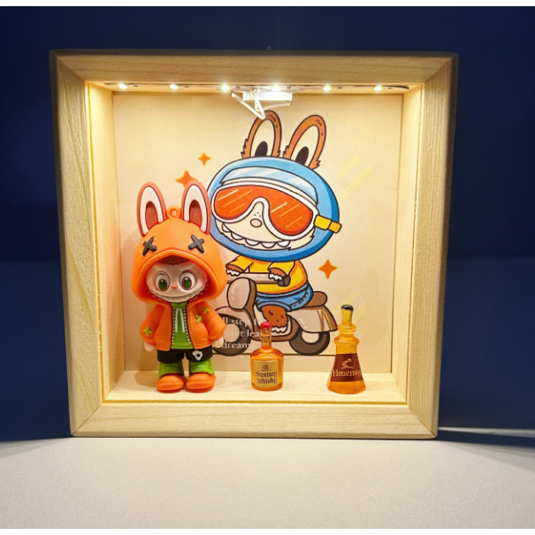 Hộp Đèn Khung Gỗ Hình Nhân Vật Labubu Có Đèn Led Decor Trang Trí, Đeng ...