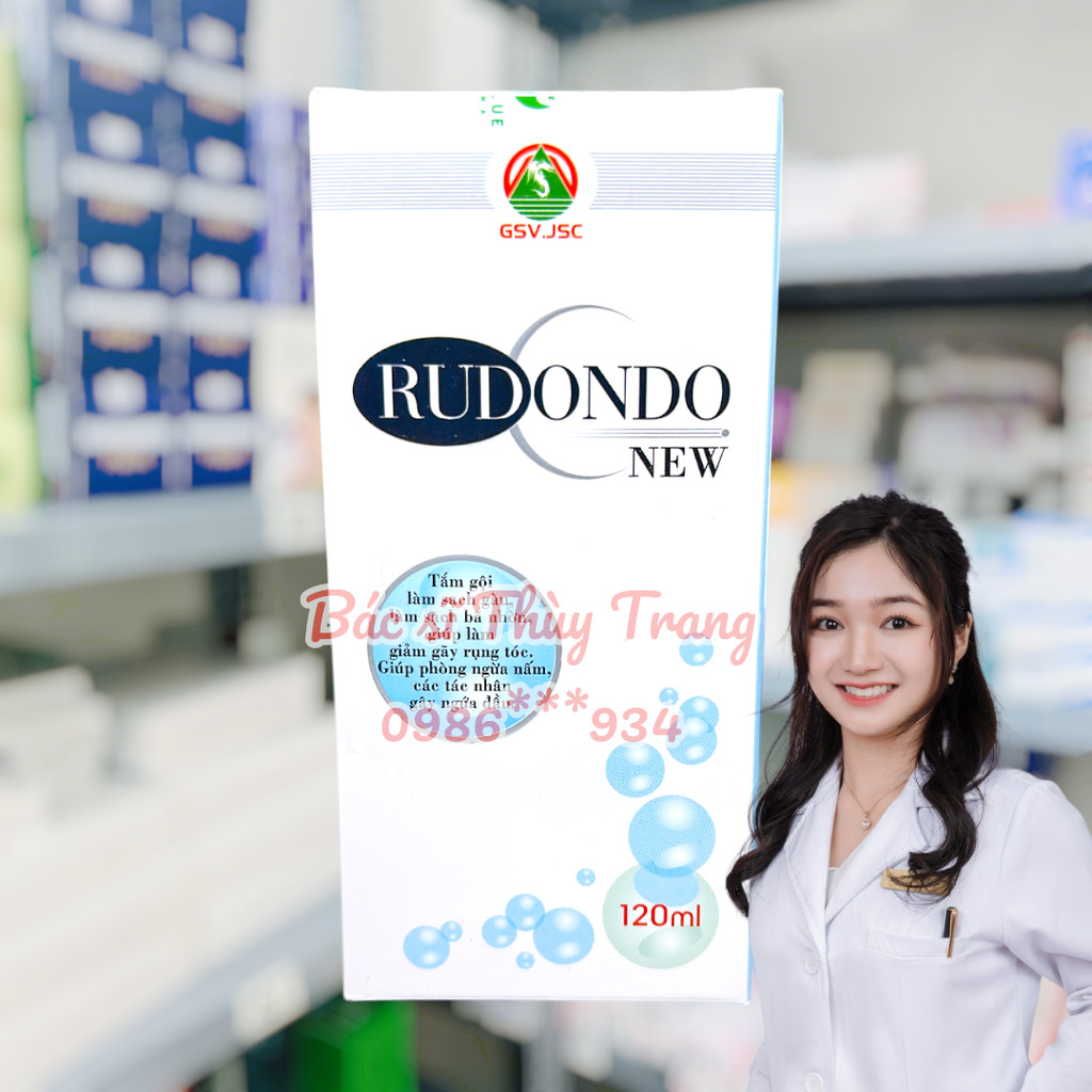 Dầu gội đầu và dầu tắm giảm gầu và nấm Rudondo New 120ml (Mẫu mới ...