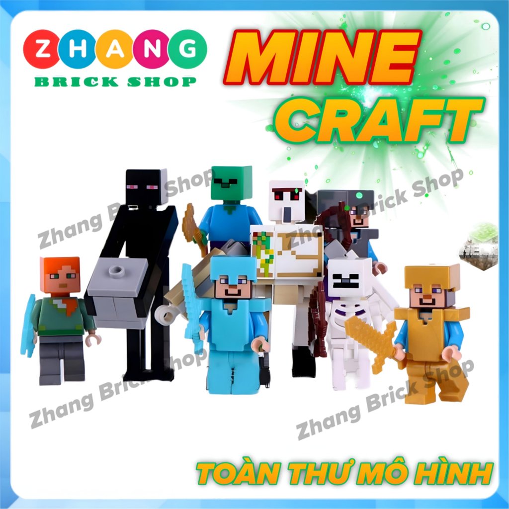 Mô hình nhân vật Mineblocks Iron Golem Skeleton Enderman mô phỏng trò ...