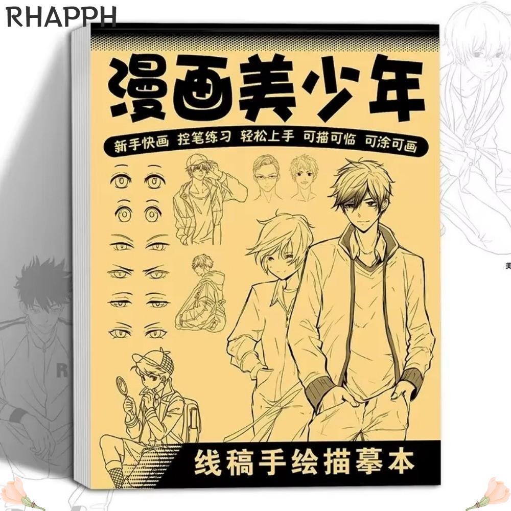 RHAPPH Line Art Draw Book, Practice Painting Hand-Drawn Outline Sách vẽ ...