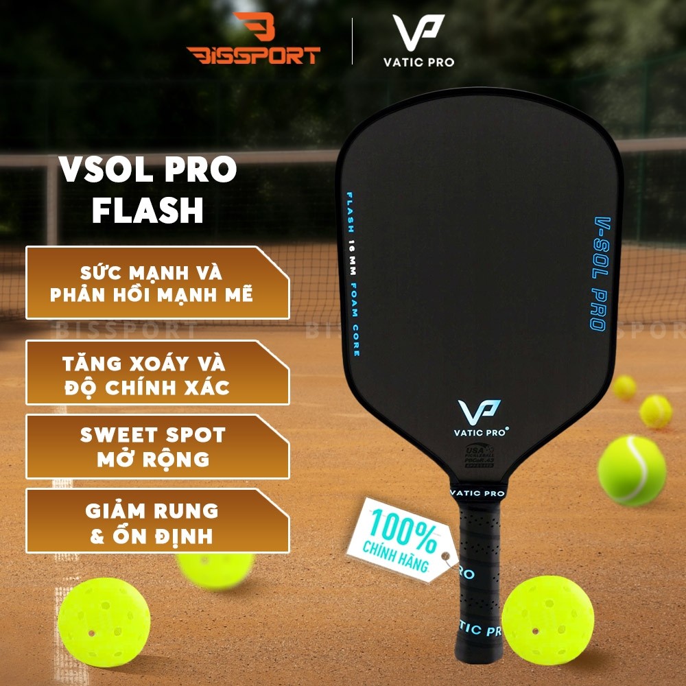 Vợt Pickleball Vatic Pro Vsol Pro Flash Chính Hãng - Lõi Carbon, Độ Nảy ...