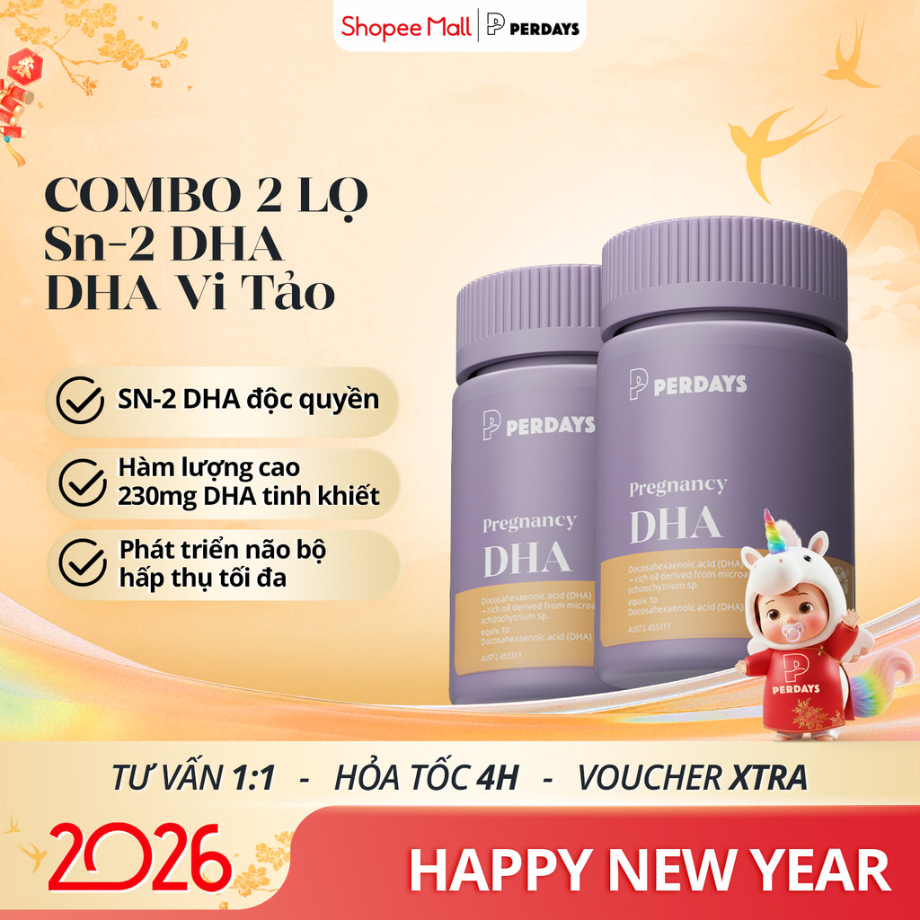 [COMBO 2 LỌ] DHA Sn-2 - PERDAYS Pregnancy DHA - Hỗ trợ phát triển trí ...